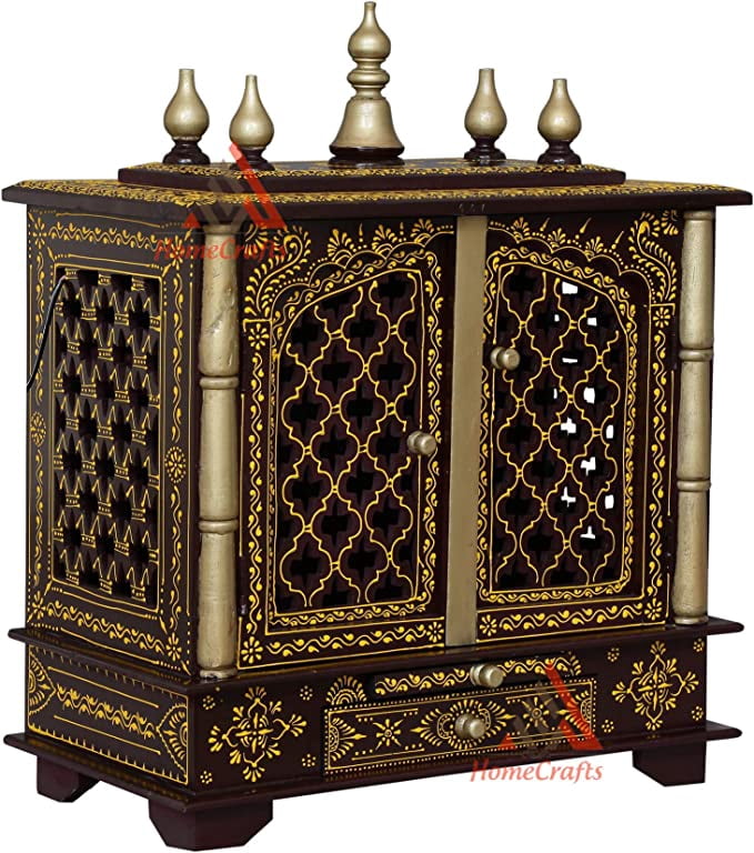 Homecrafts Handpainted Wooden Home Temple/ Home mandir/ god stand for ...