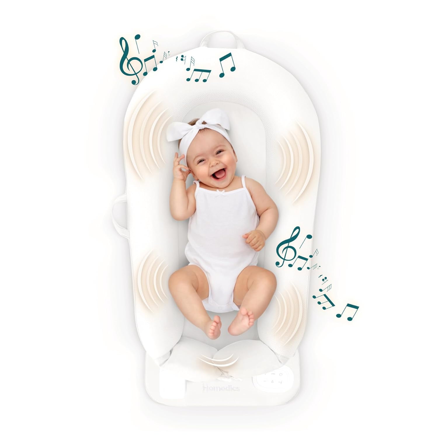 Homedics 3-in-1 Calming Baby Cushion, Soothing Comfort for Newborns ...