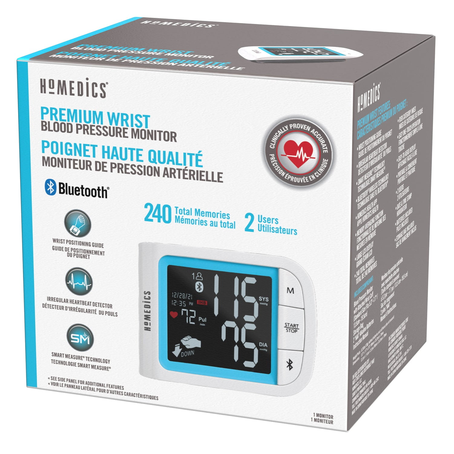 Homedics Bluetooth-enabled Wrist Blood Pressure Monitor - Walmart.com