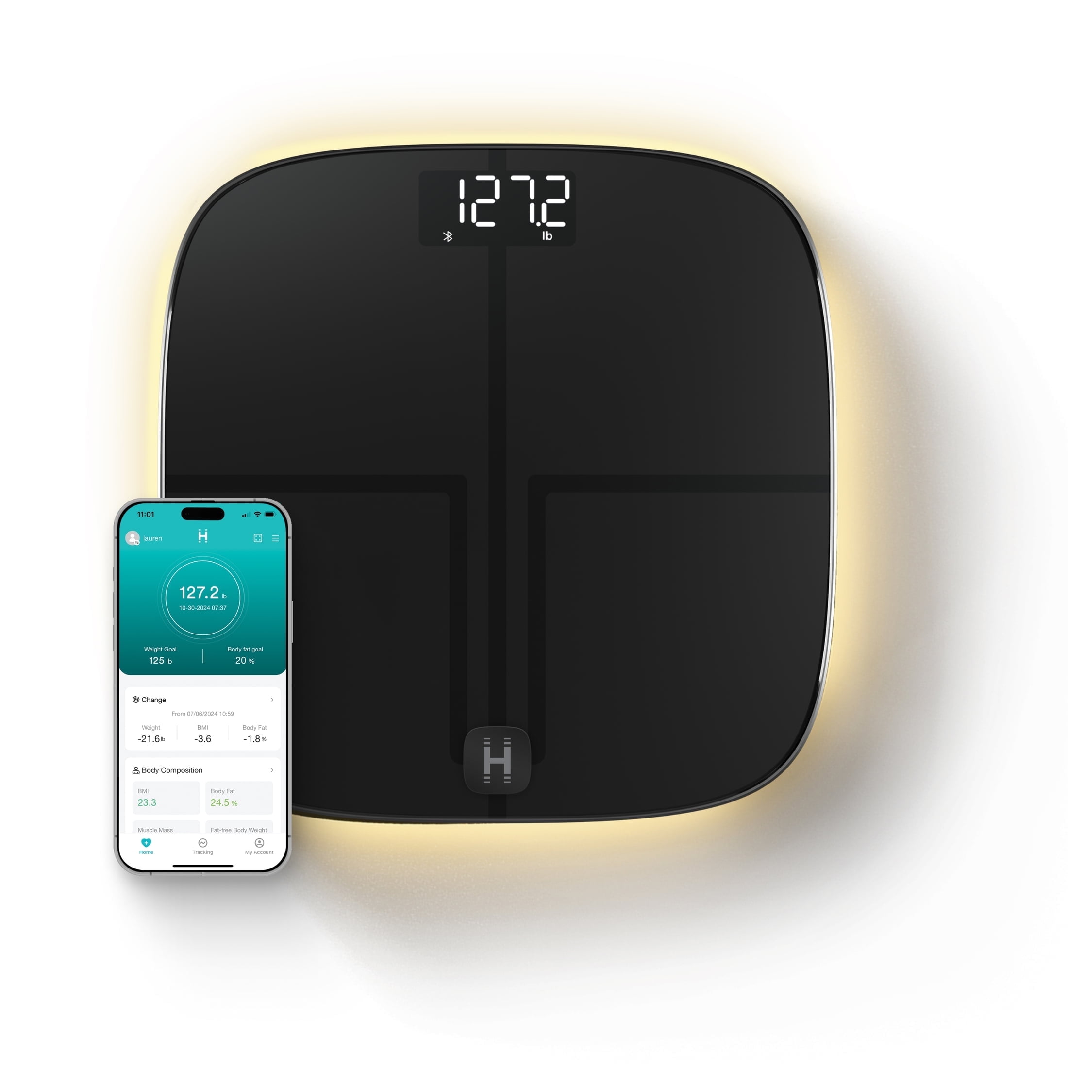Homedics Luxe Smart Glo, Body Composition Digital Bathroom Scale ...
