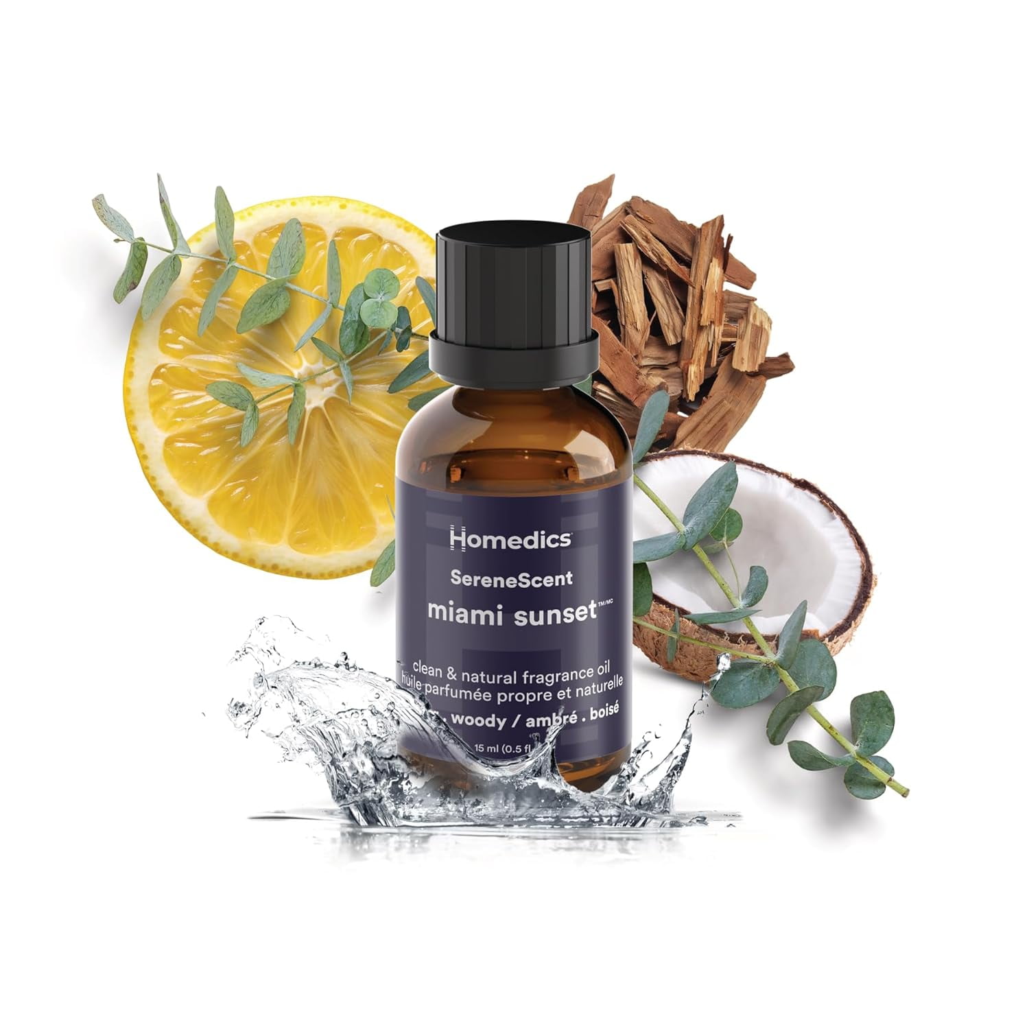 Homedics SereneScent Miami Sunset Home Fragrance Oil, 15 ml, for use ...