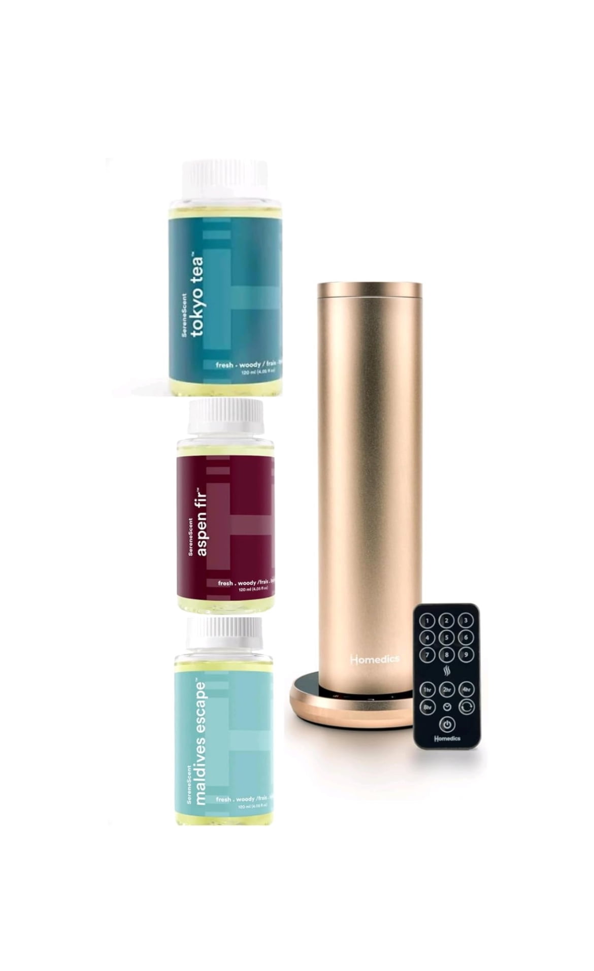 Homedics SereneScent Waterless Home Fragrance Diffuser, (Sets with 3 ...