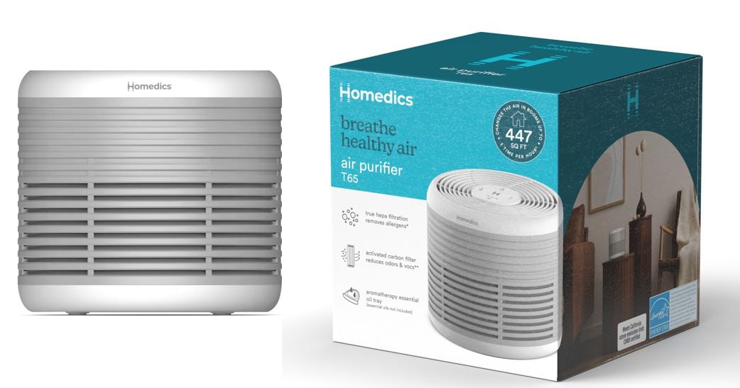 Homedics Total-Clean 3-in-1 Air Purifier - 360-Degree HEPA Filter for ...
