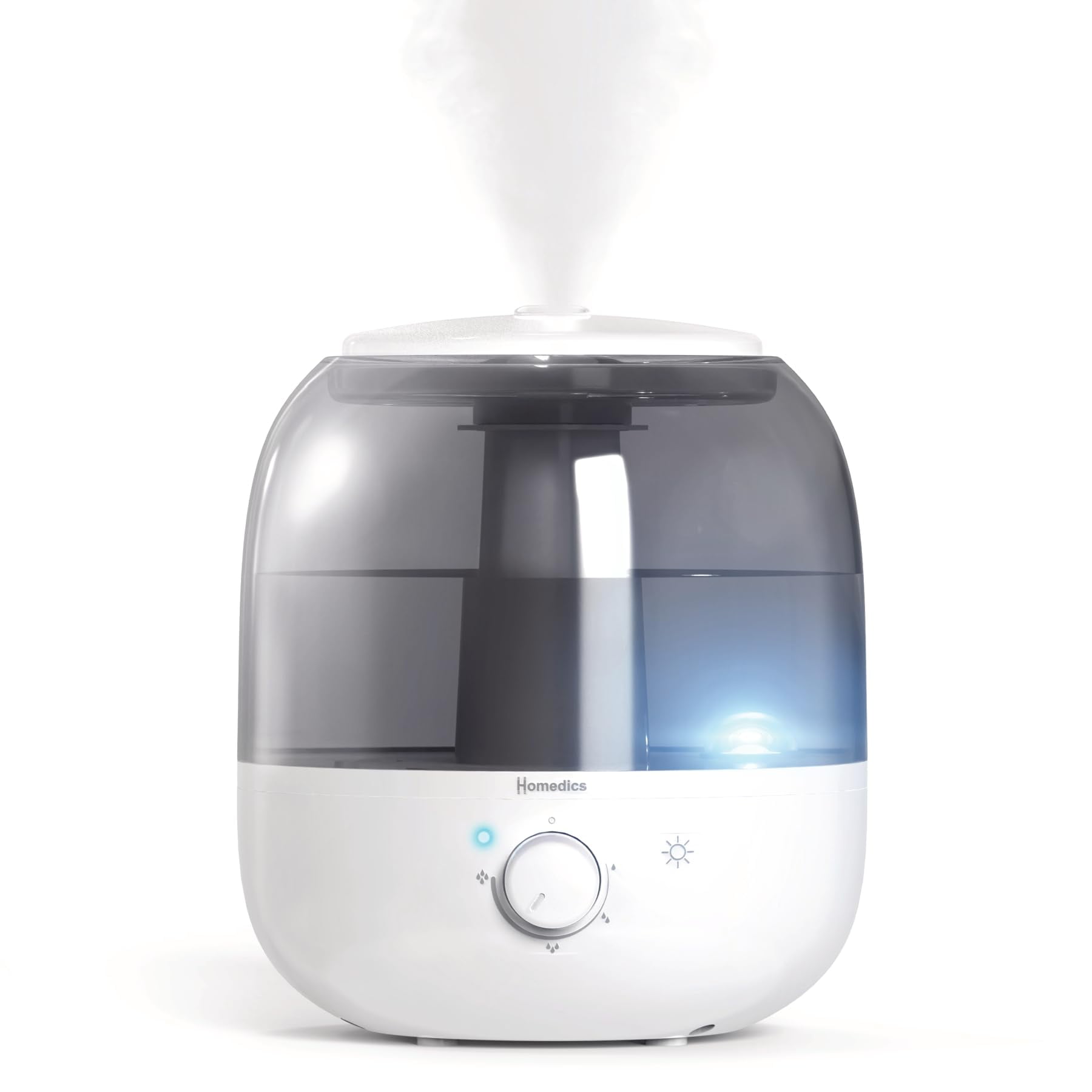 Homedics Ultrasonic Top Fill Humidifier, Cool Mist, 360° Nozzle, Up to ...