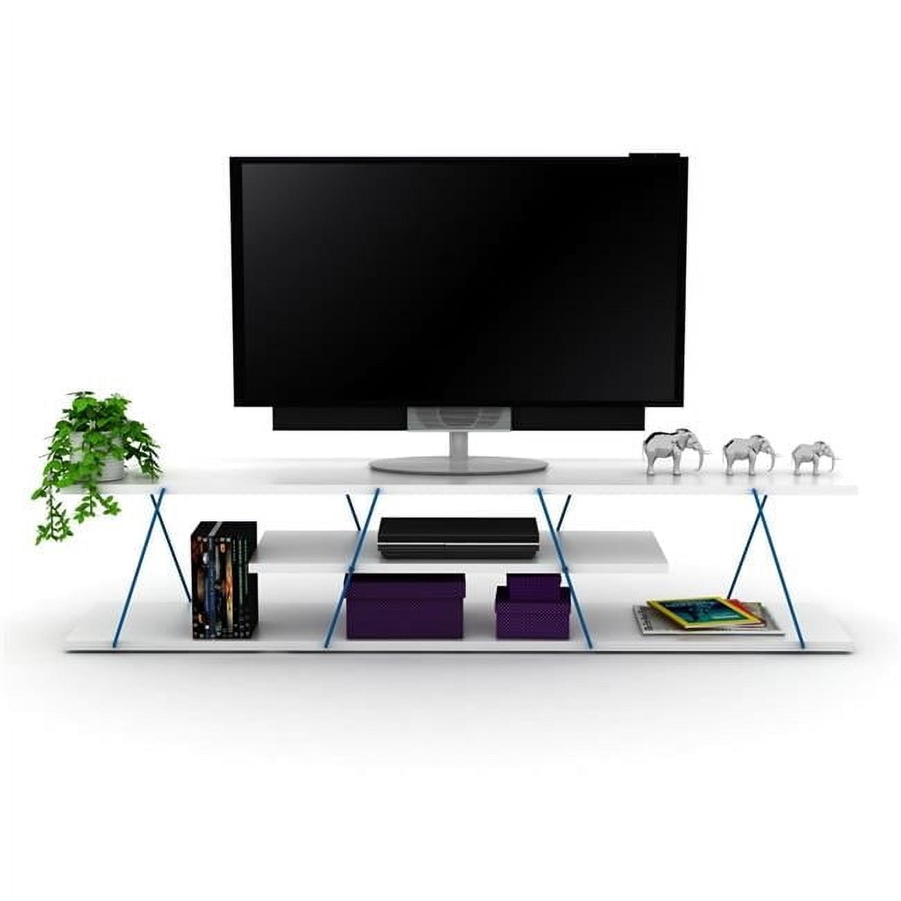 Homedora HD-TAR-TV-RF160105 Tars TV Unit, White Blue - Walmart.com