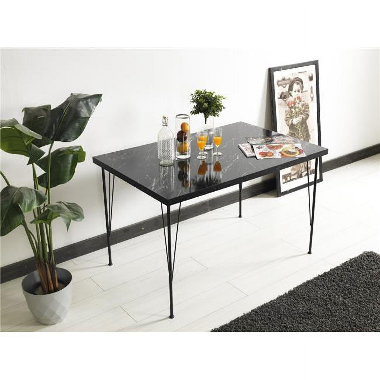 Homedora ZH ON30EV SOL SD M BLC Solo Study Desk Marble Balck