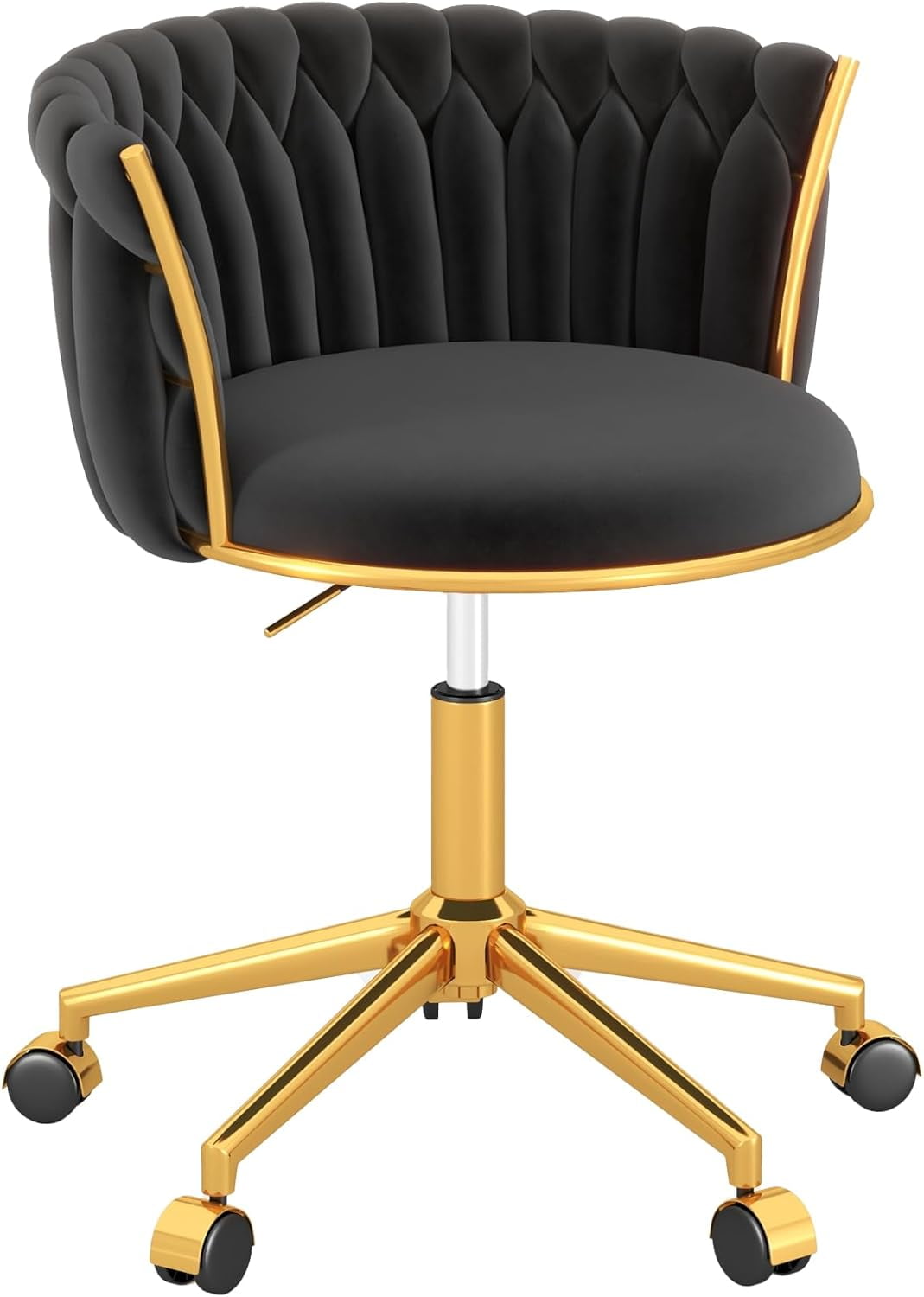 Homedraft Velvet Woven Home Office Chair, Modern Swivel Desk Chair with ...