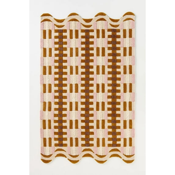 Homee Hand Tufted Woollen Rugs Geometric Scalloped Rug Rug Available In ...