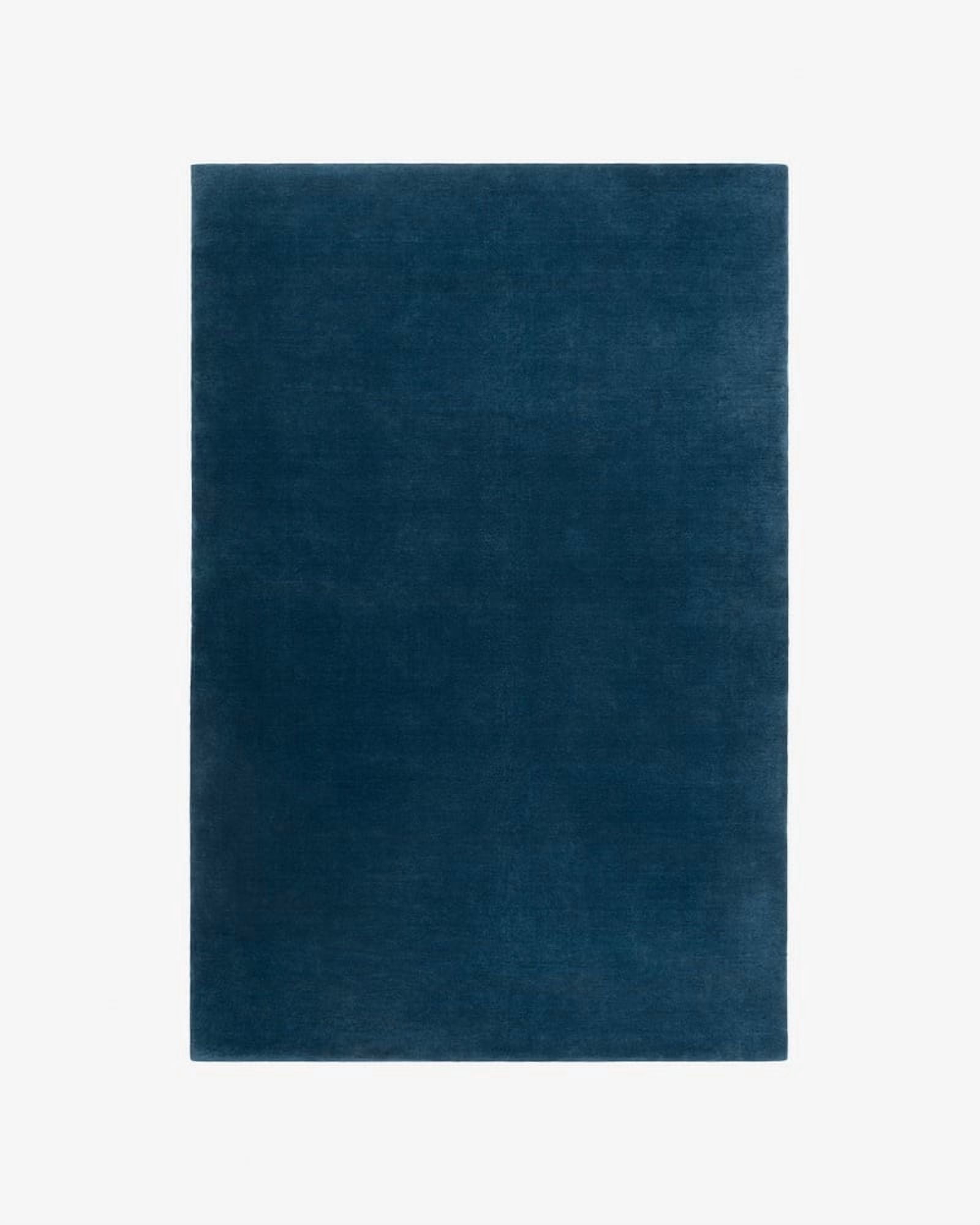 Homee Hand Tufted Woollen Rugs Plush Grand Deep Blue Color Rug ...