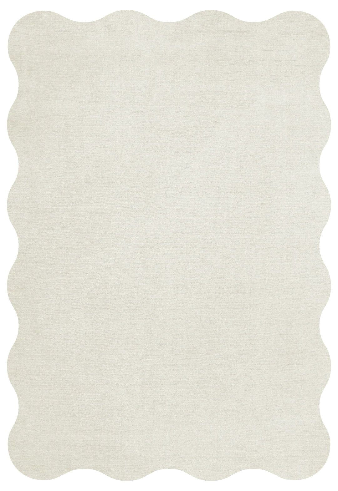 Homee Hand Tufted Woollen Rugs Scallop Rug Bone White Available In All ...