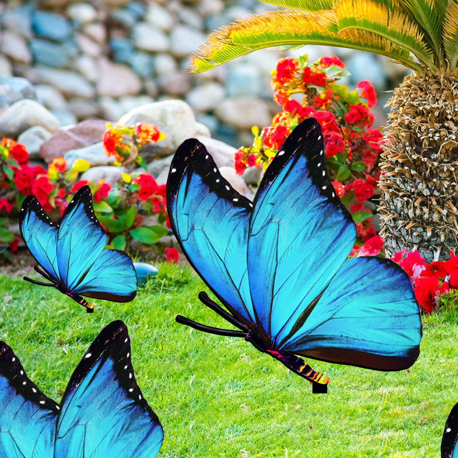 Homeer Butterfly Stake Garden Stake Outdoor Decor Stake Realistic Look ...