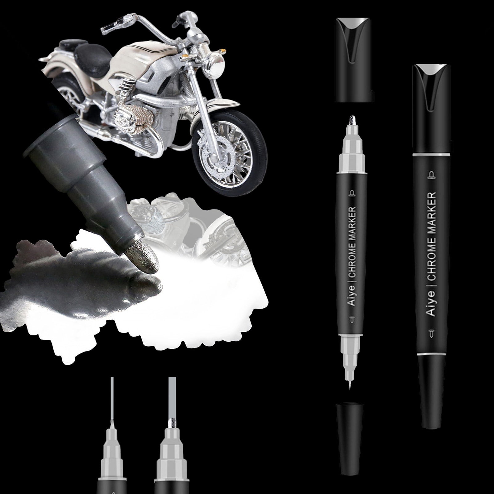 Homeer Marker Pen Chrome-plated Pen Metallic Pen Reflective Waterproof ...