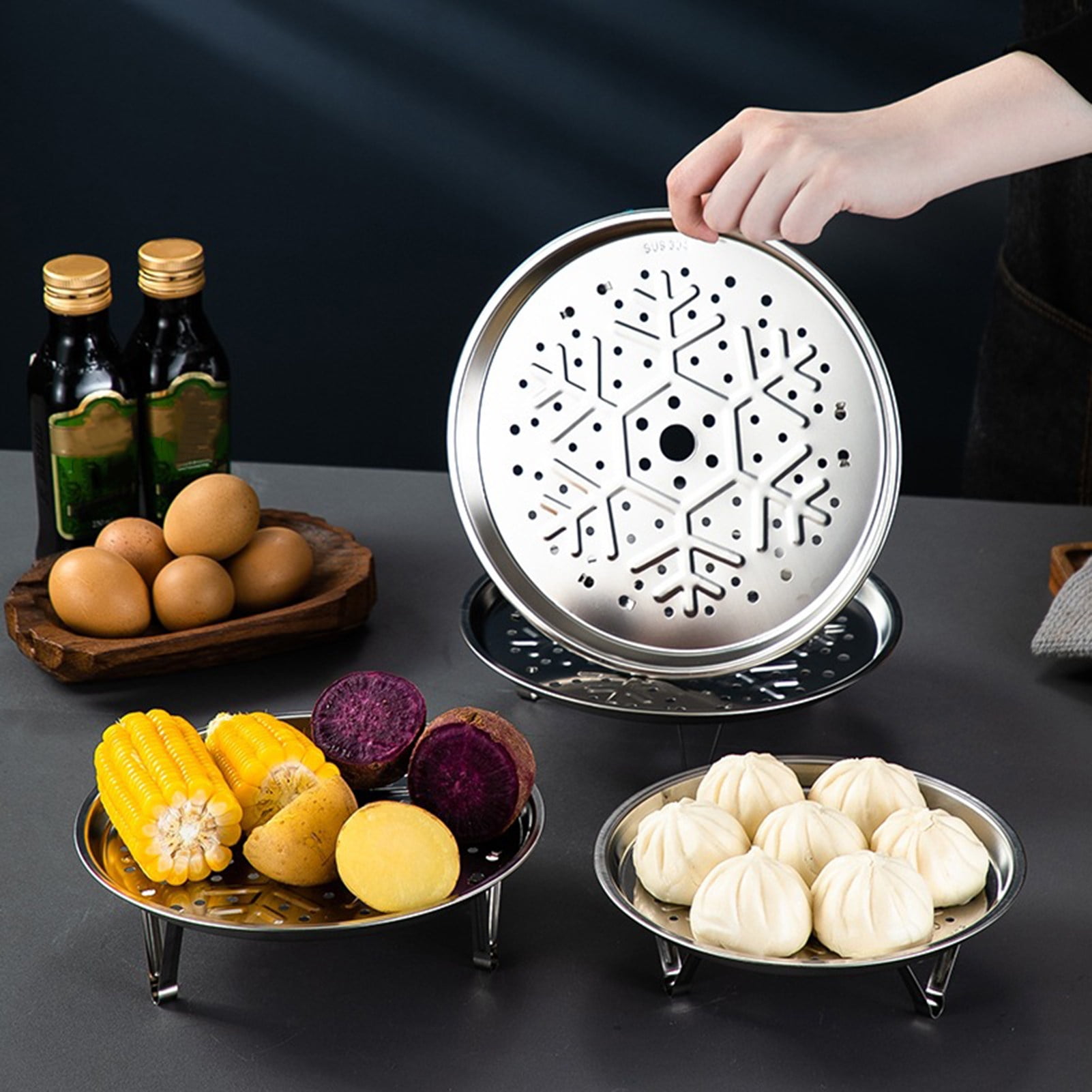 Homeer Steamer Rack Steam Tray Steaming Rack Strong Heat Resistant ...