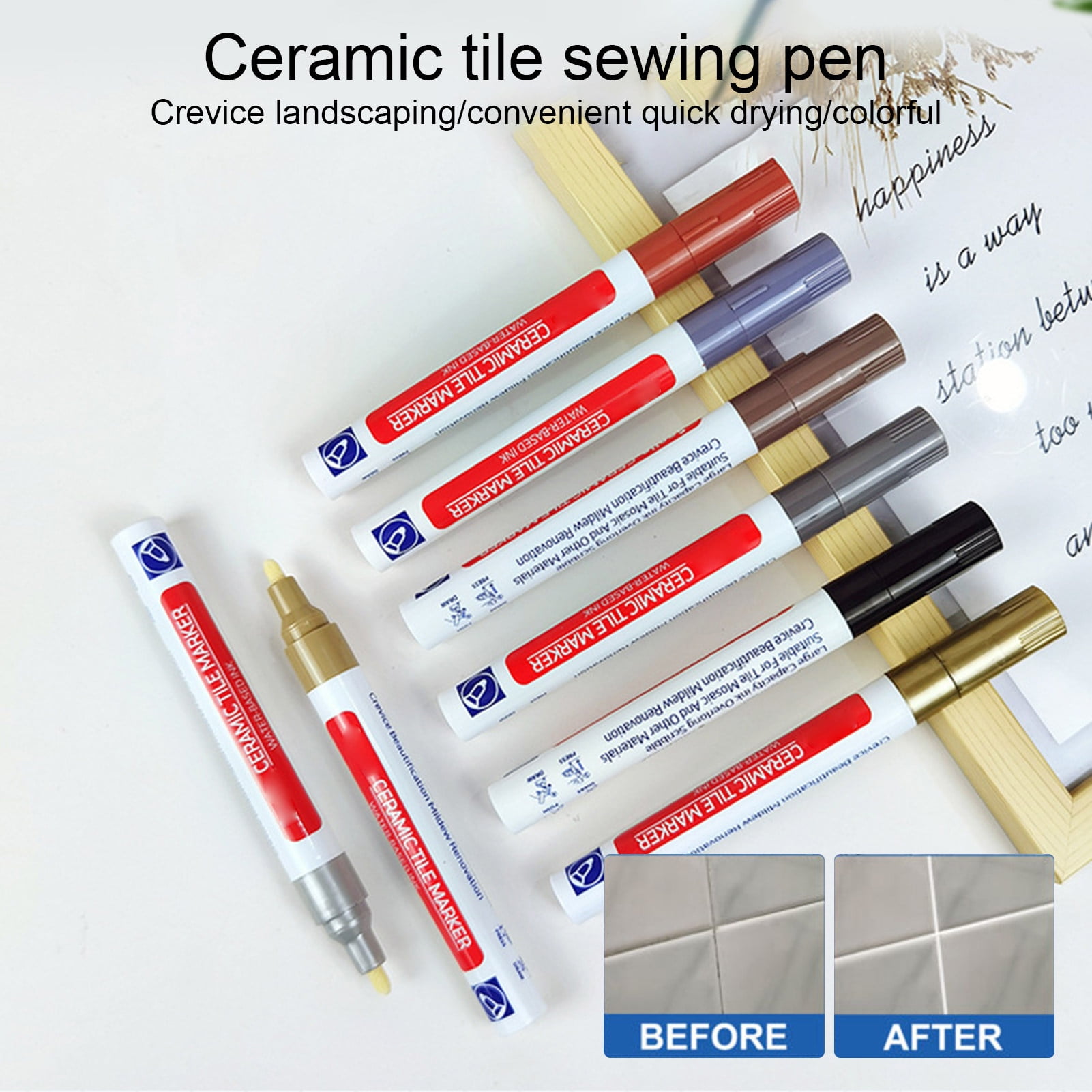 Homeer Tile Marker Tile Repair Pen Waterproof Marker Waterproof Quick ...