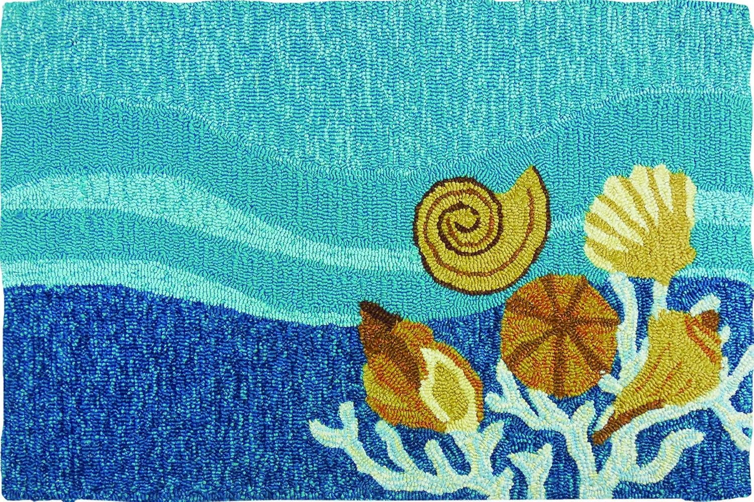 Homefires Accents Indoor Rug, 22 by 34-Inch, Shells and White Coral ...