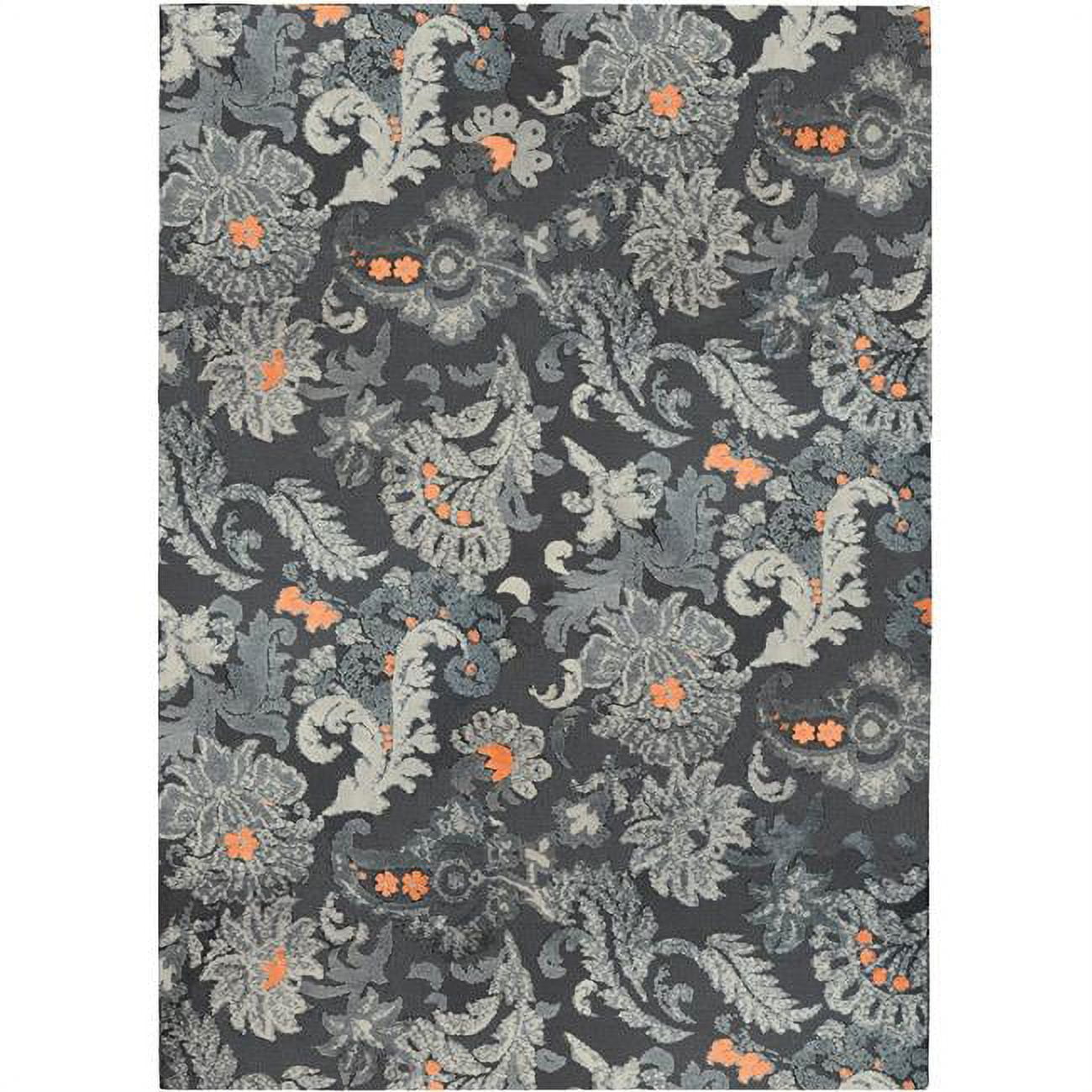 Homefires PMF-BT001C 3 x 5 ft. Flannel Floral Indoor Area Rug, Gray ...