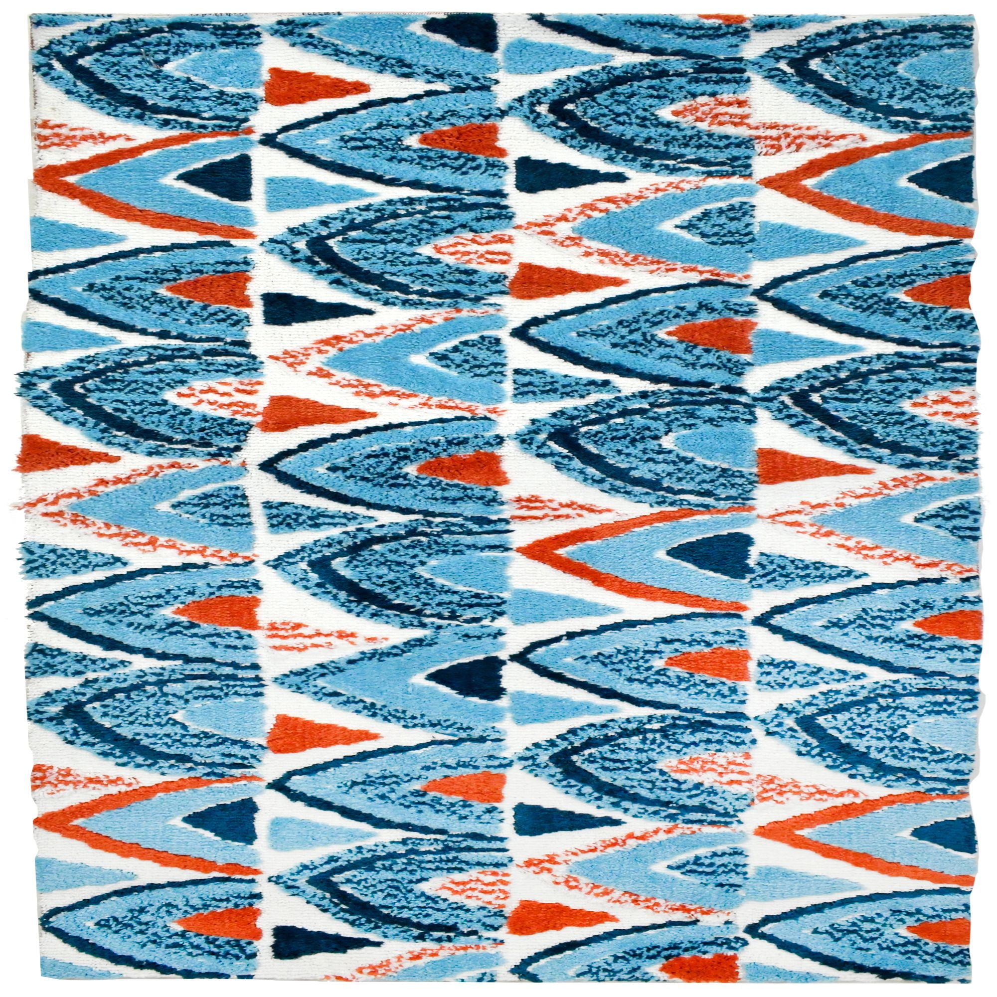 Homefires Rugs 1.7' x 4.5' Ocean Vibe Blue and Orange Rectangular Area ...
