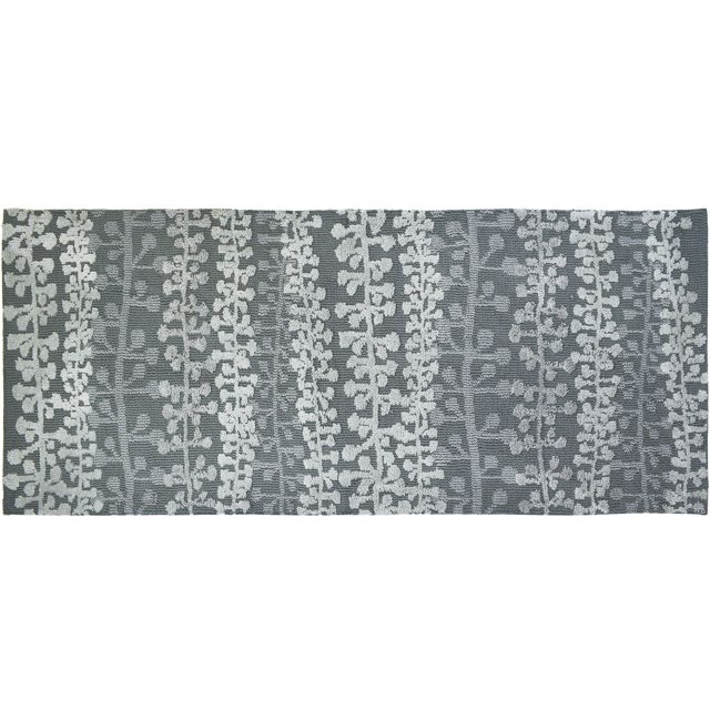 Homefires Rugs 21" x 54" White and Gray Decorative Vine Garden Design ...
