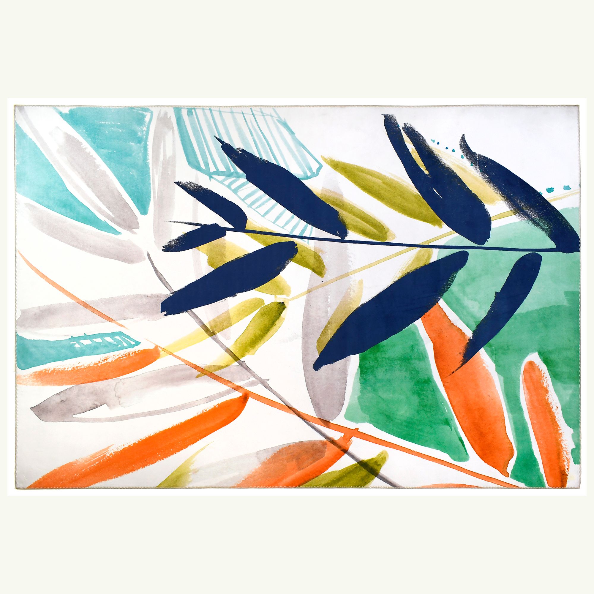 Homefires Rugs 5" x 7" Vibrant Decorative Vivid Fronds Design Area Rug ...