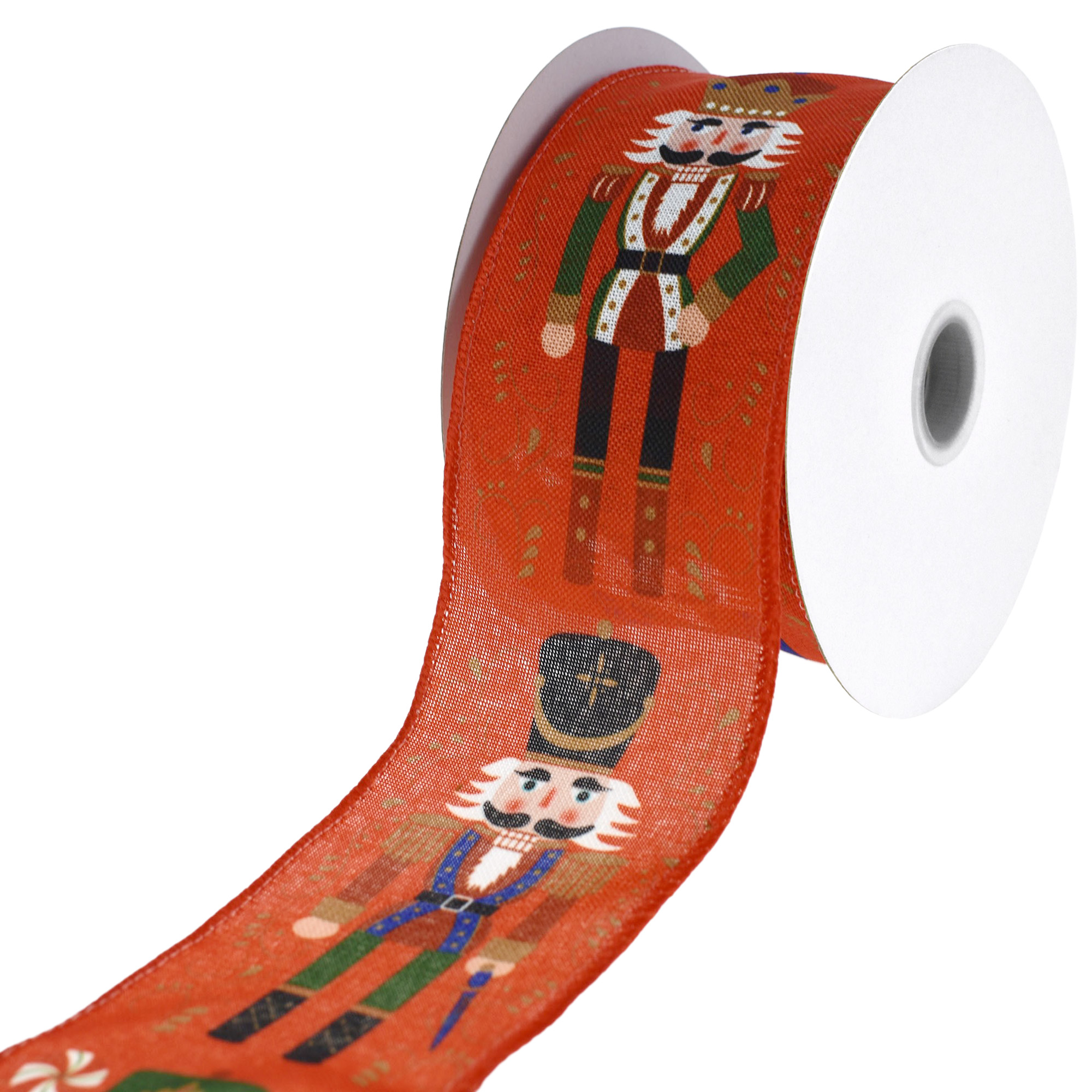 HOMEFORD ESC05 Christmas Nutcracker Scroll Filigree Wired Ribbon, 2-1/2 ...