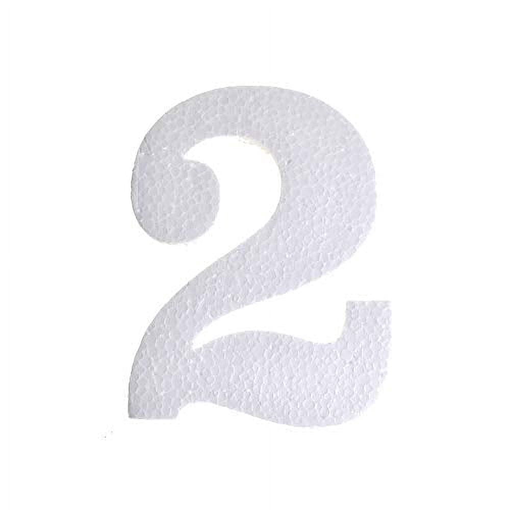 Homeford Craft EPS Foam Symbol Cut Out "2", 4-3/4-Inch, 12-Count ...