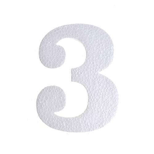 Homeford Craft EPS Foam Symbol Cut Out "3", 4-3/4-Inch, 12-Count ...