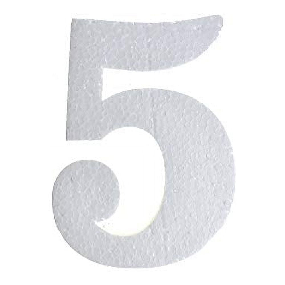 Homeford Craft EPS Foam Symbol Cut Out "5", 4-3/4-Inch, 12-Count ...