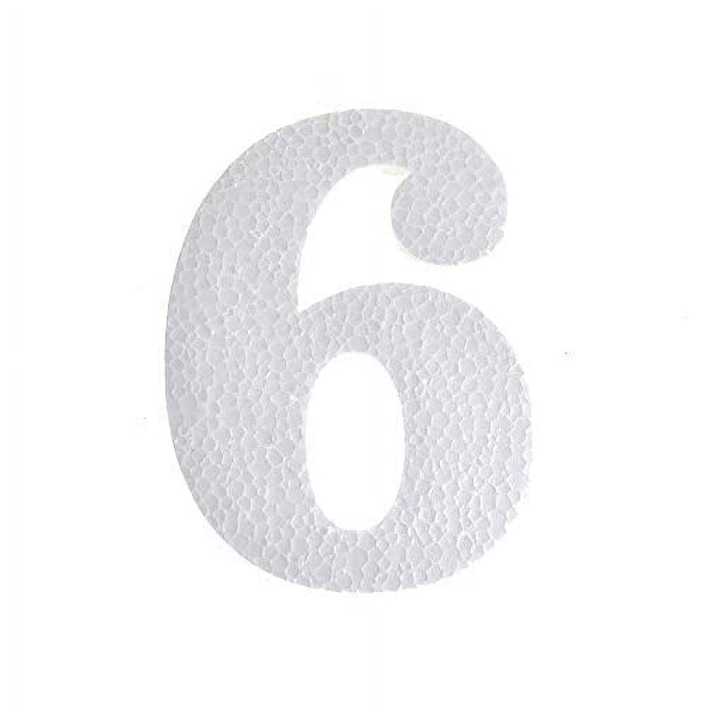 Homeford Craft EPS Foam Symbol Cut Out "6", 4-3/4-Inch, 12-Count ...