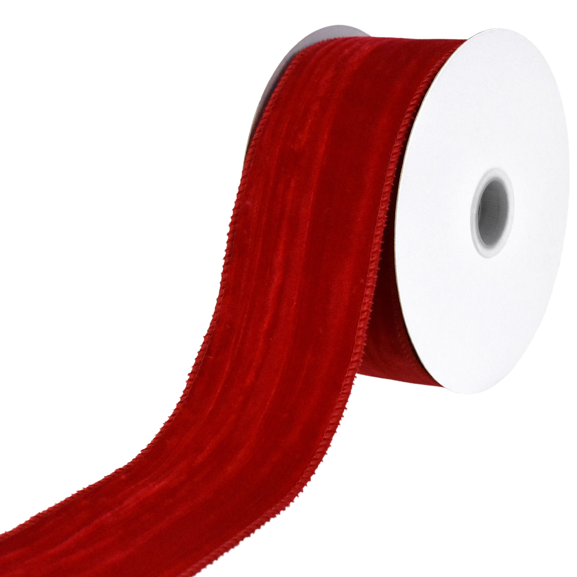 Homeford Crushed Texture Velvet Wired Ribbon, 2-1/2-inch, 10-yard, Red ...
