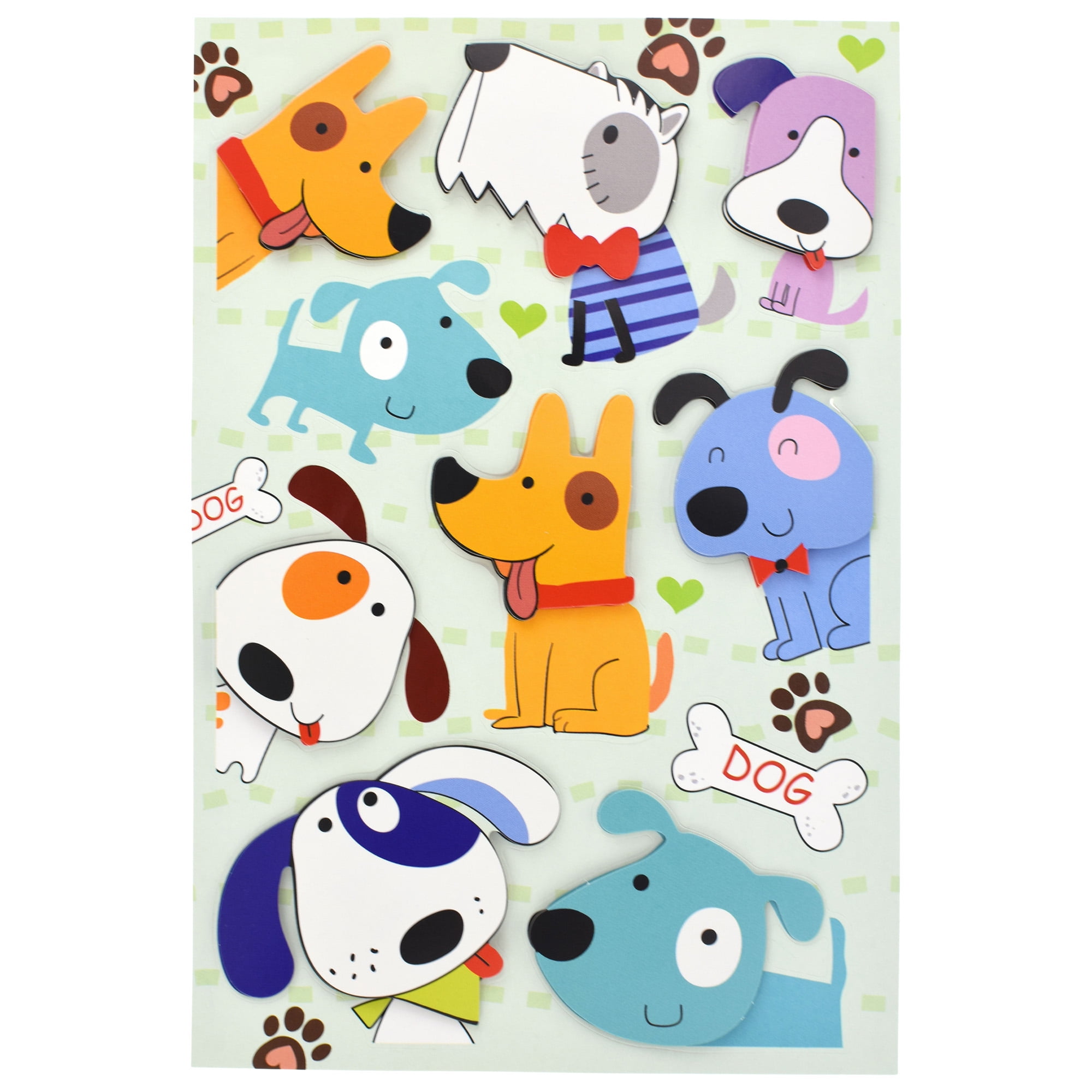 HOMEFORD ESC05 Dog 3D Cardstock Craft Stickers, 2-1/4-inch, 10-piece ...