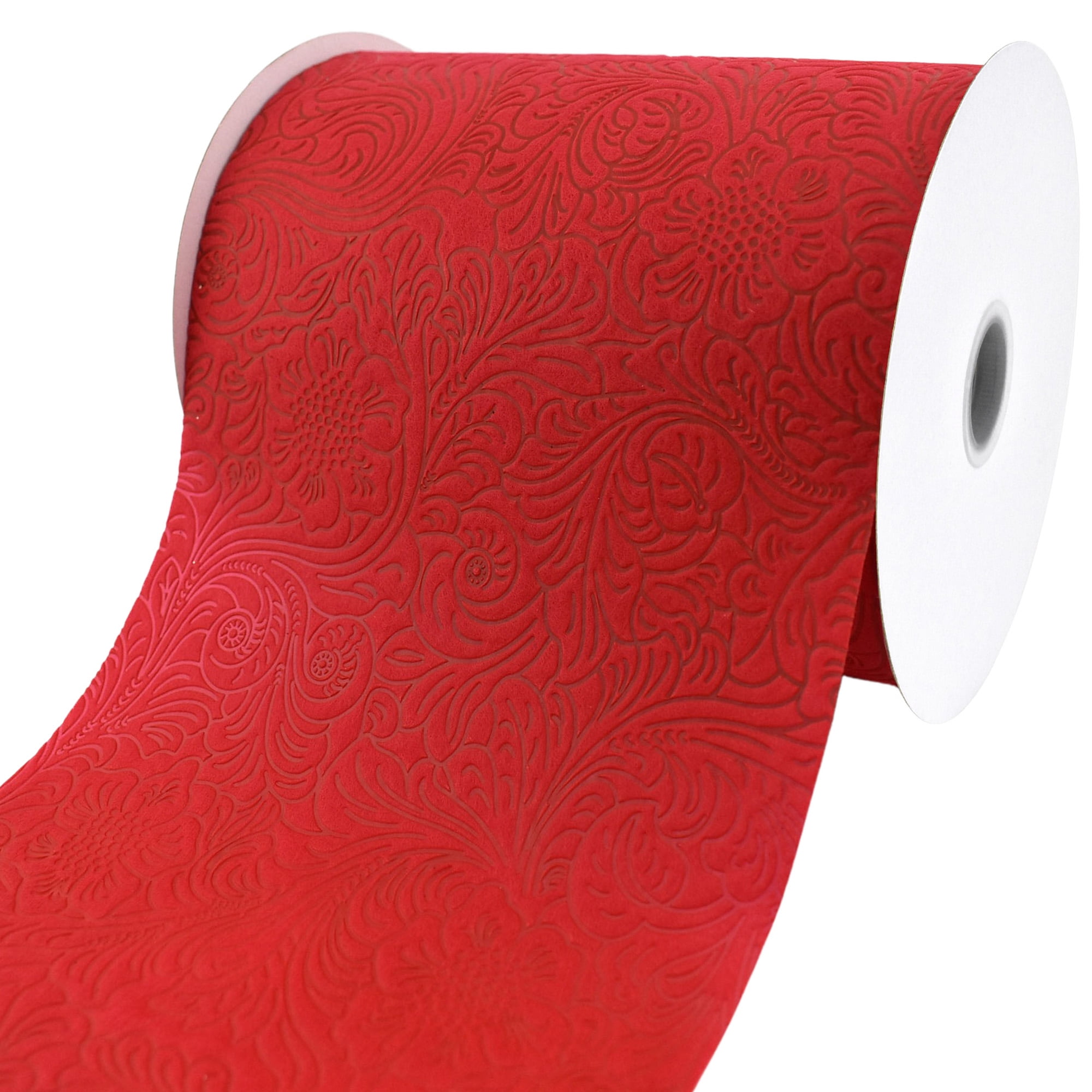Homeford Embossed Flowers Hot Cut Edge Floral Wrap Ribbon, 6-inch, 25 ...
