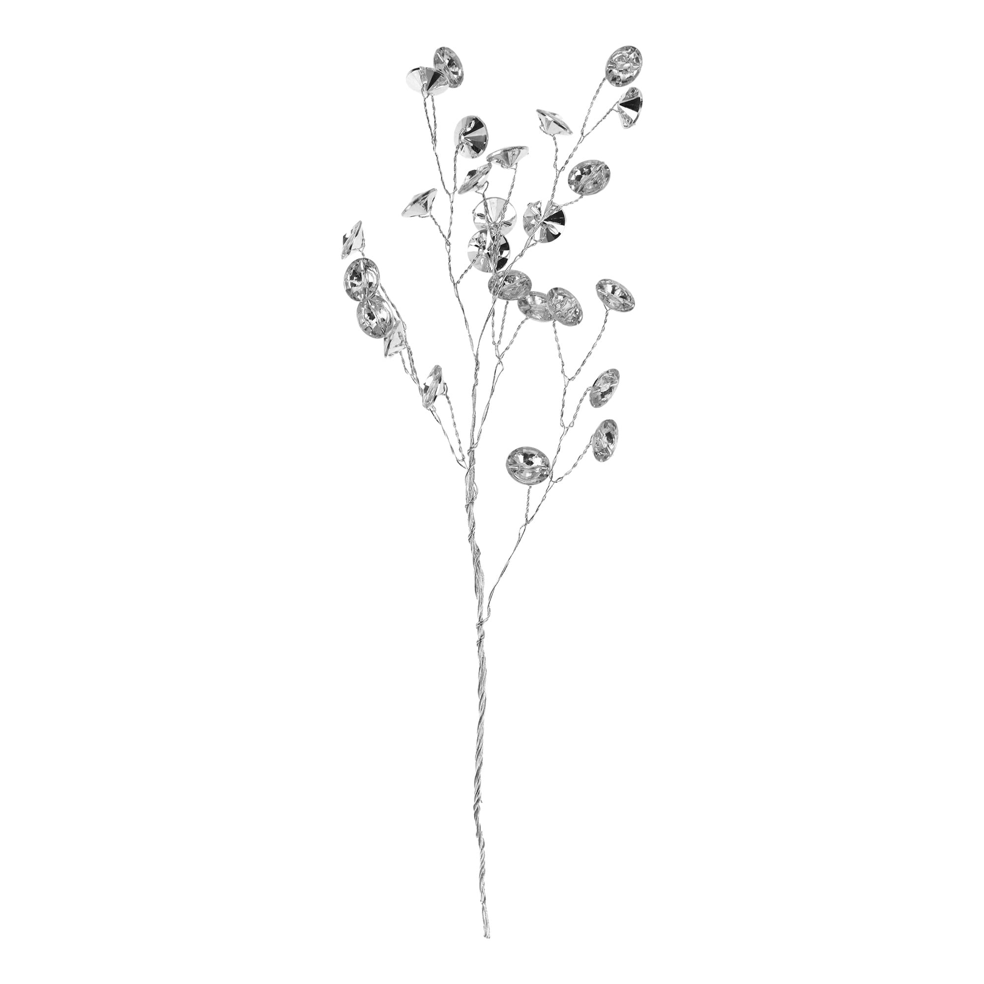 HOMEFORD ESC05 Gemstone Buttons Mini Floral Pick, 8-inch, Silver ...