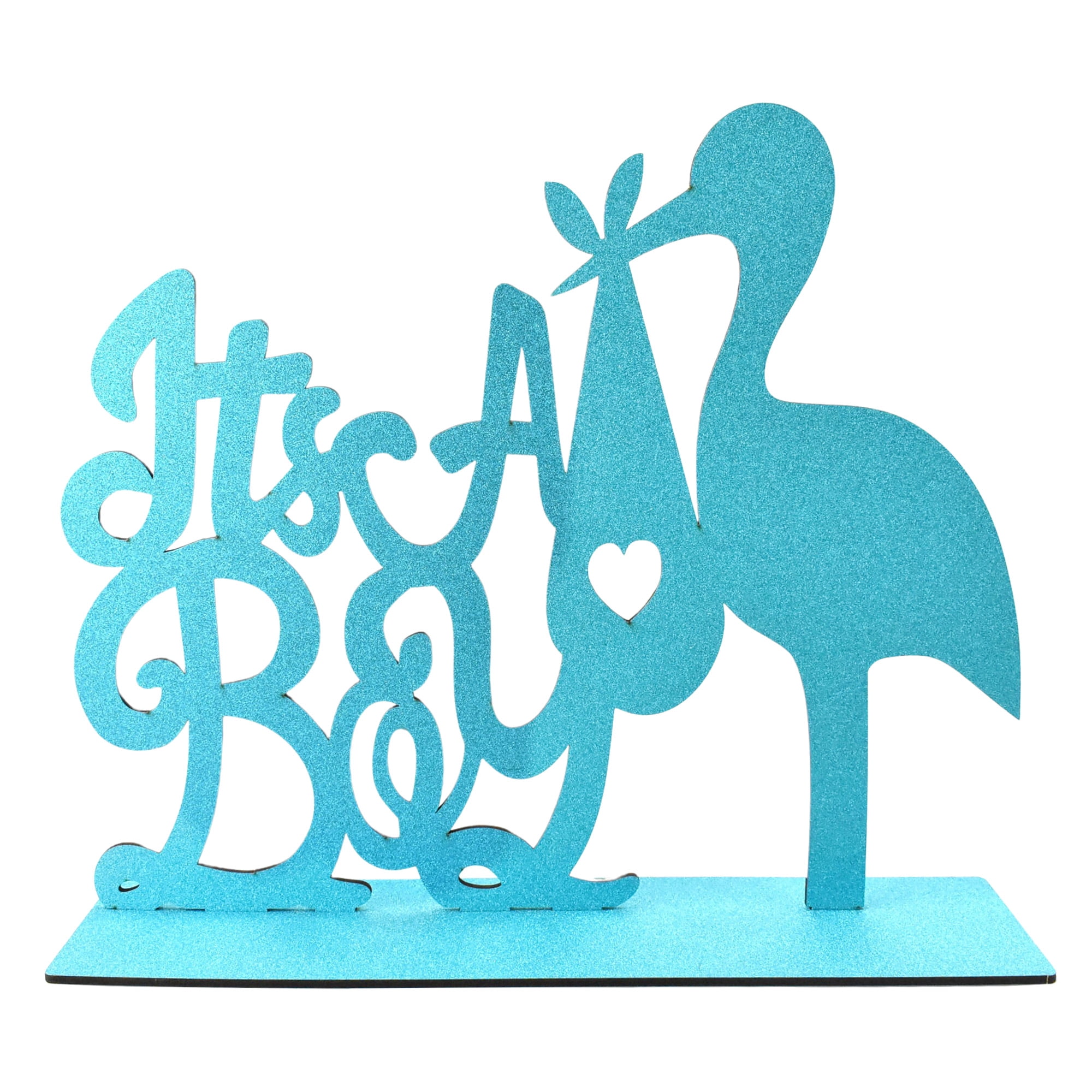 Homeford It's a Boy Stork MDF Wooden Centerpiece, 11-1/2-inch, Blue ...