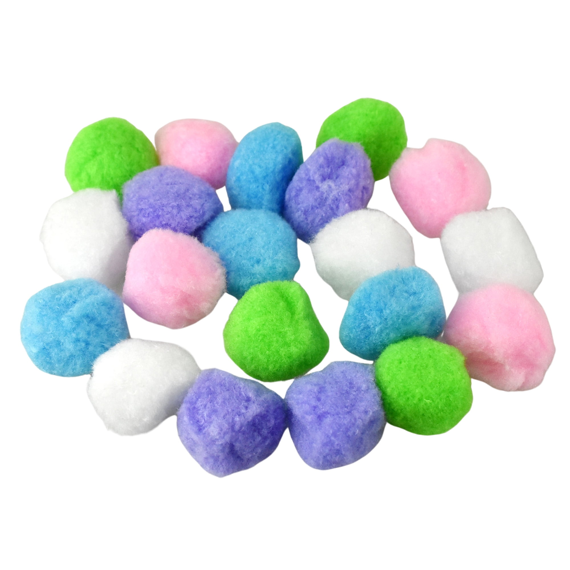 Homeford Medium Fuzzy Craft Pom Poms, 1-1/2-inch, 20-piece, Pastel ...