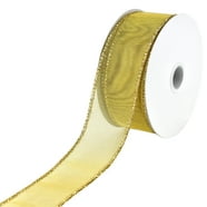 HOMEFORD Christmas Expandable Sparkle Tinsel Wired Ribbon, 2-1/2-inch ...