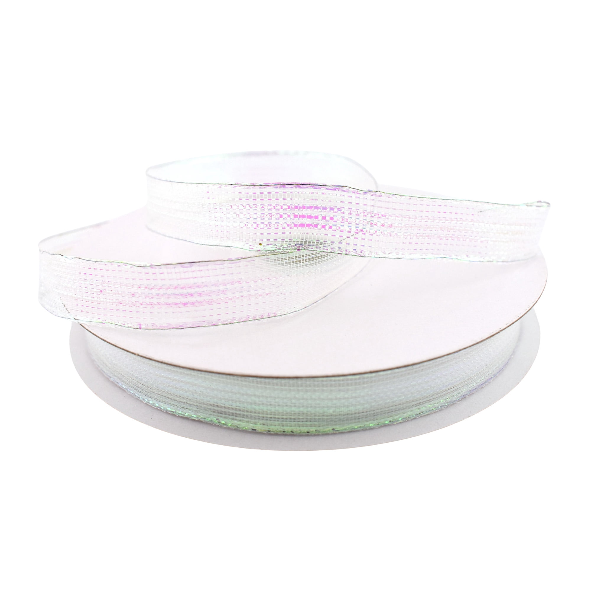 Homeford Metallic Strings Wired Ribbon, 5/8-inch, 50-yard, Iridescent ...