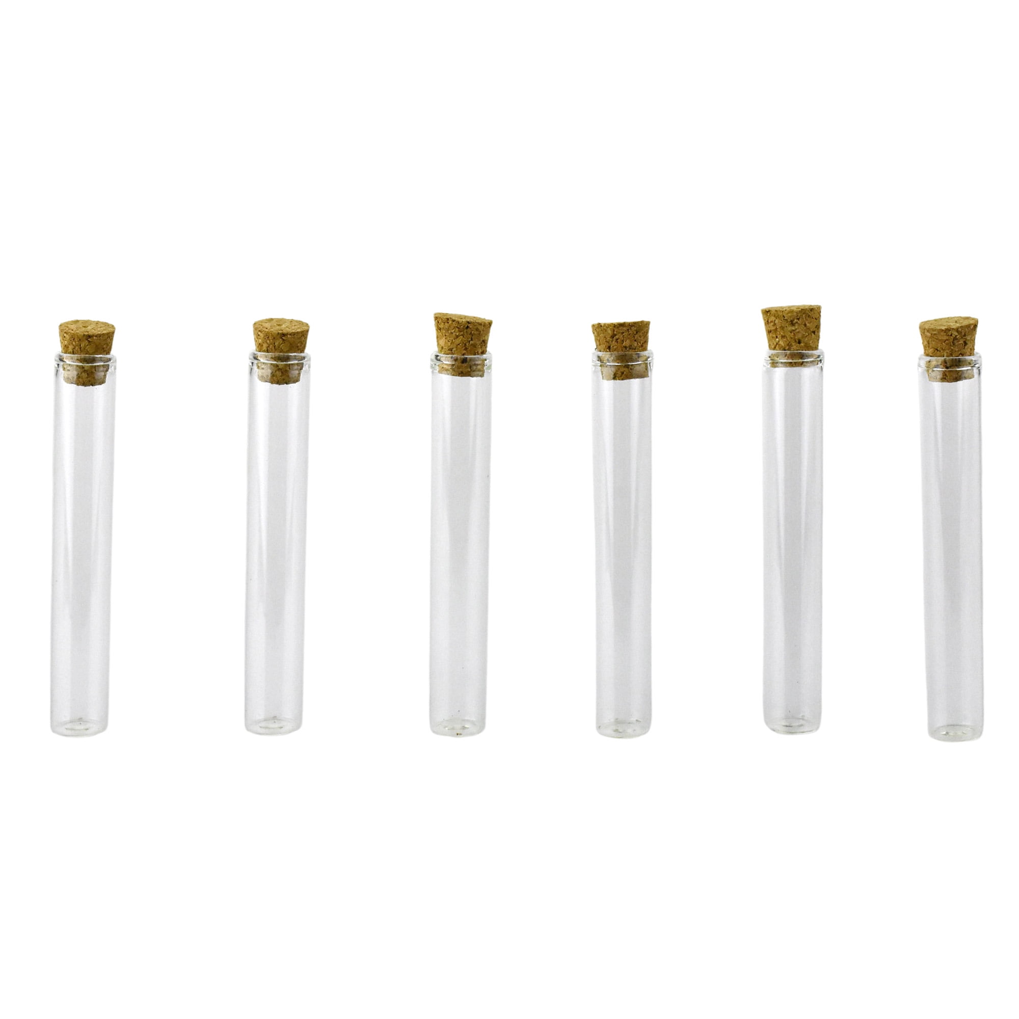 Homeford Mini Glass Vials with Cork Lid, 3-1/4-inch, 6-count, Clear ...