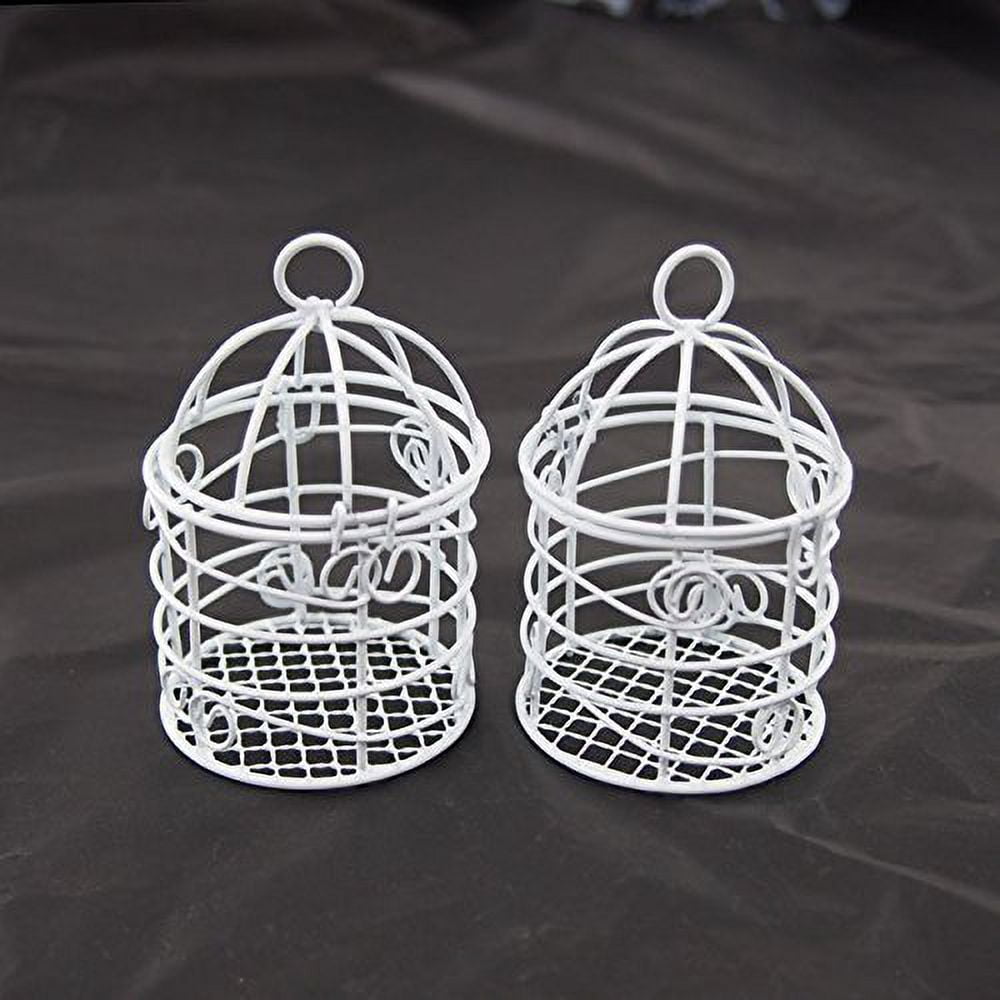 Homeford Mini Metal Wire Bird Cages, 2-3/4-inch, 12-Count - White ...