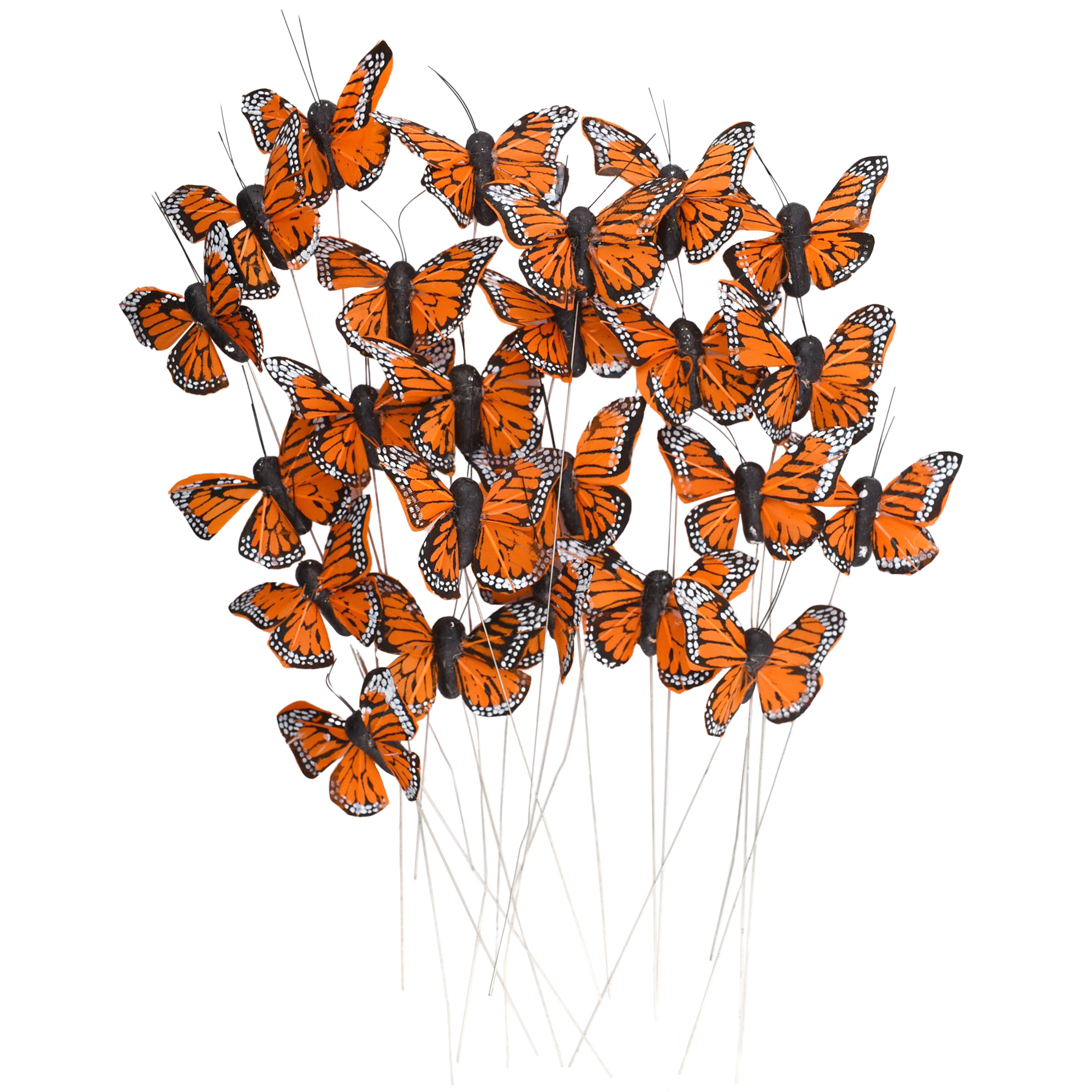 HOMEFORD ESC05 Mini Monarch Butterfly Floral Craft Picks, 2-inch, 24 ...