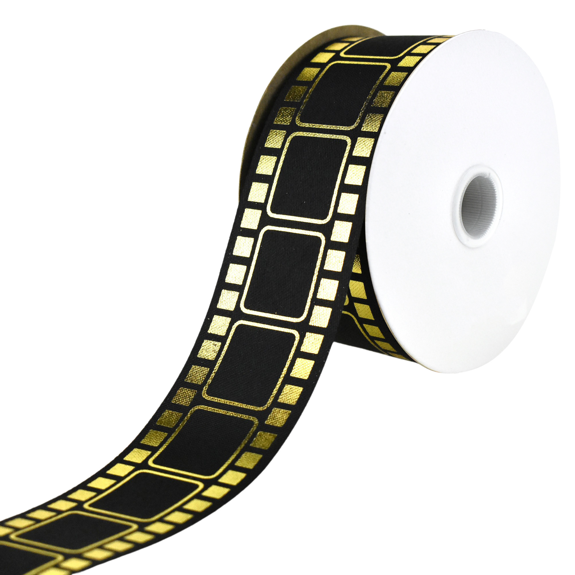 Homeford Movie Film Strip Themed Ribbon, 1-3/8-inch, 25-yard, Black ...