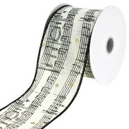20 Yards Music Note Ribbon Black Phonogram Hollow Polyester Ribbon for ...