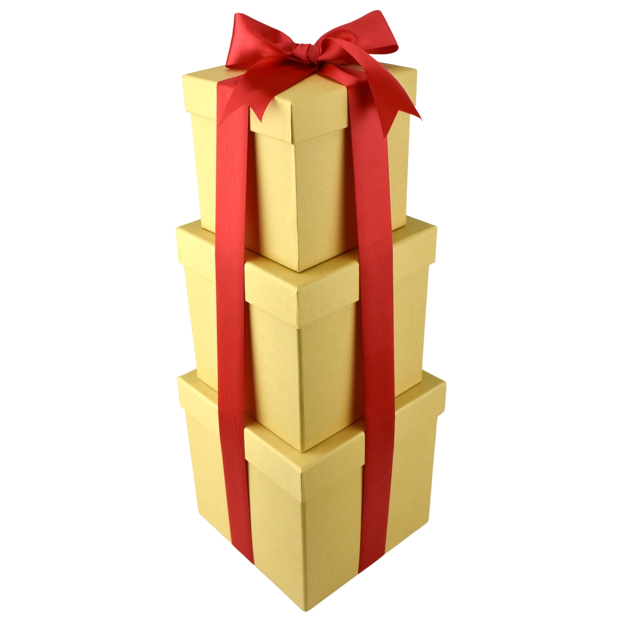 Homeford Nested Square Gift Boxes, Kraft Brown, 5-inch, 6-inch, 7-inch ...