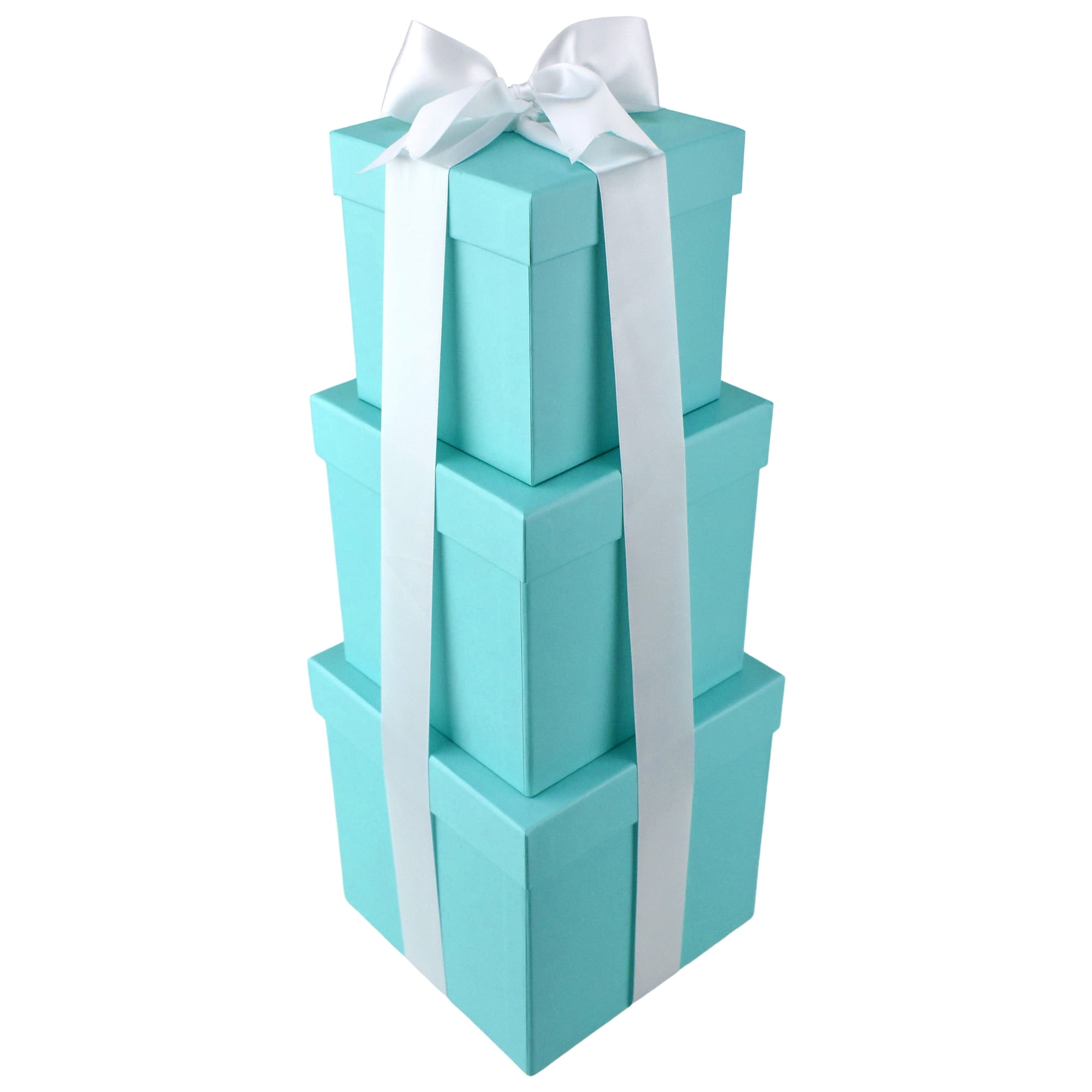 Homeford Nested Square Gift Boxes, Robin's Egg Blue, 5-inch, 6-inch, 7 ...