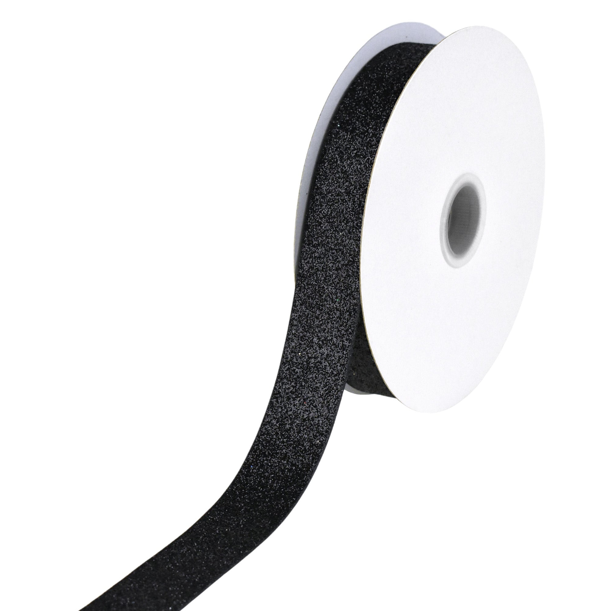 Homeford Nylon Metallic Glitter Ribbon, 7/8-inch, 25-yard, Black ...
