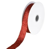 Homeford Nylon Metallic Glitter Ribbon, 7/8-inch, 25-yard, Red ...