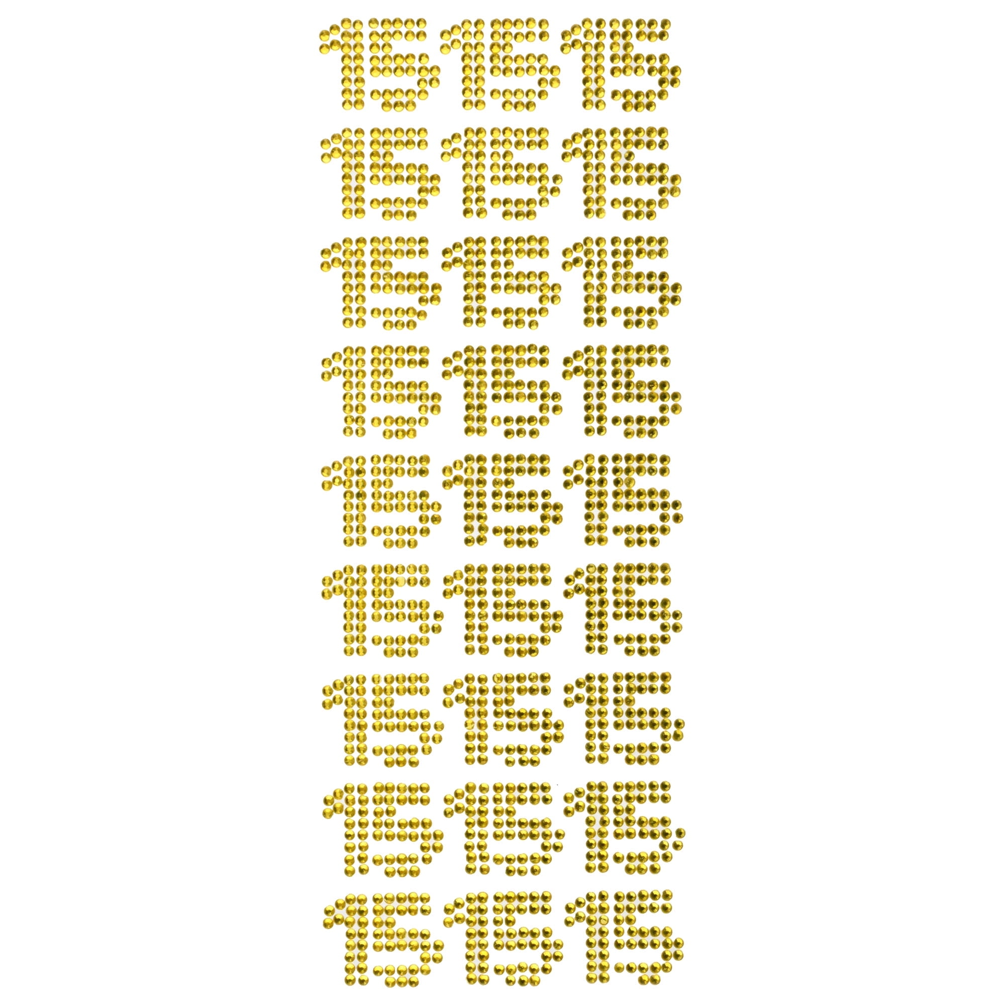 Homeford Quinceañera Number 15 Rhinestone Stickers, 1-1/4-inch x 1-inch ...