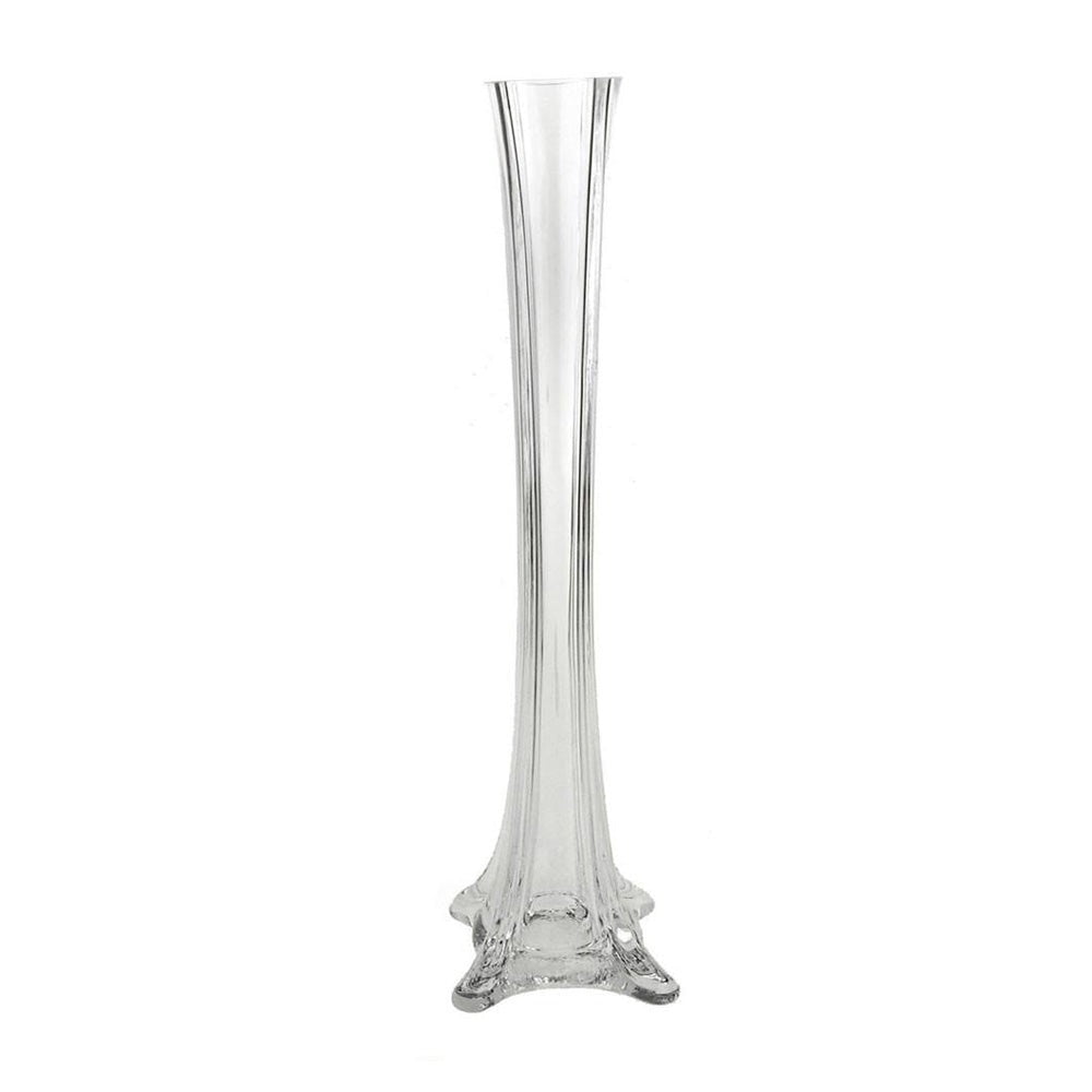 Homeford Tall Eiffel Tower Glass Vase Centerpiece, 28-inch, Clear ...
