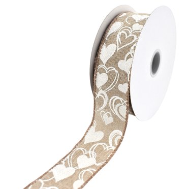 HOMEFORD Christmas Blueberry Branch Faux Linen Wired Ribbon, 2-1/2-inch ...