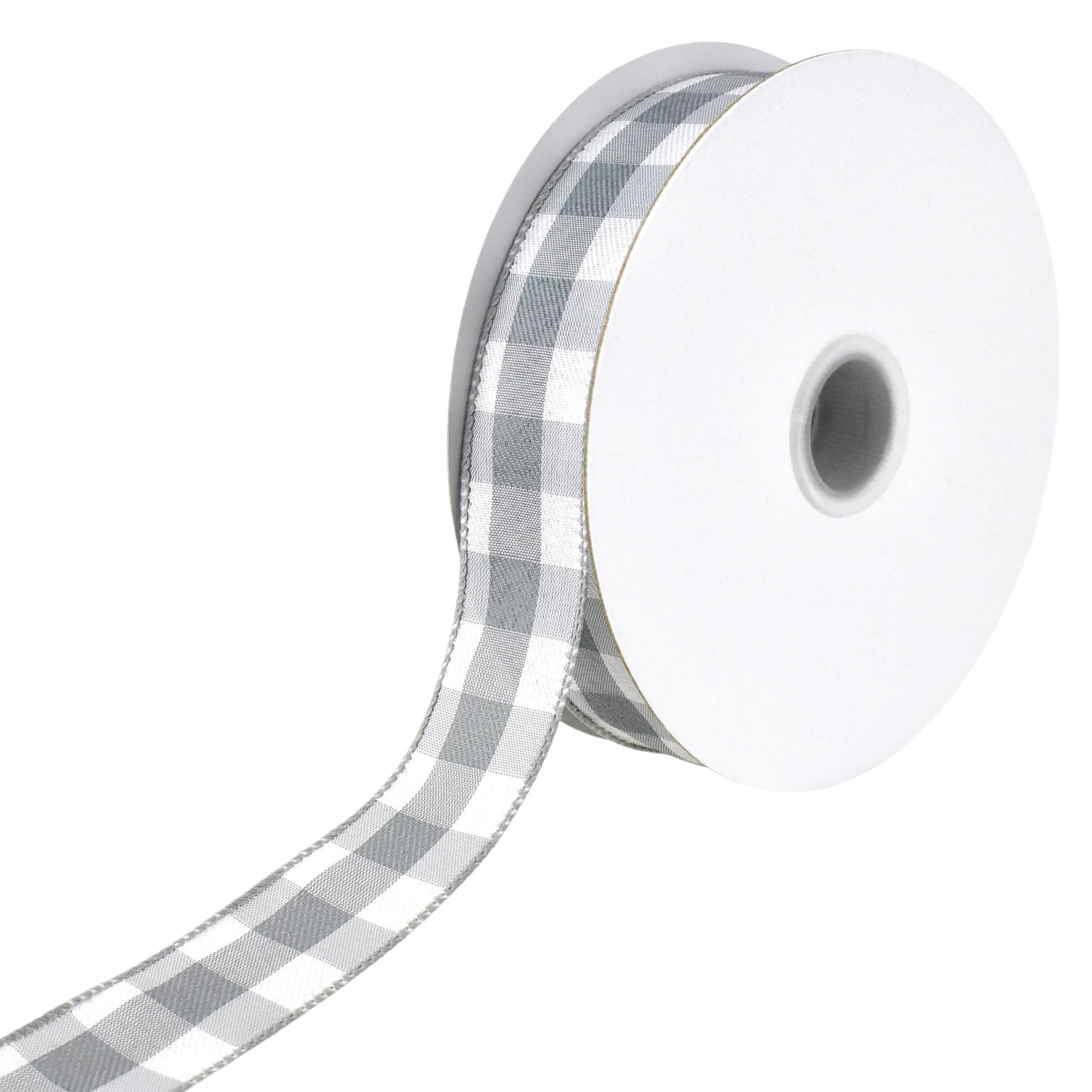 Homeford White Buffalo Plaid Wired Ribbon, 1-1/2-inch, 50-yard, Gray ...