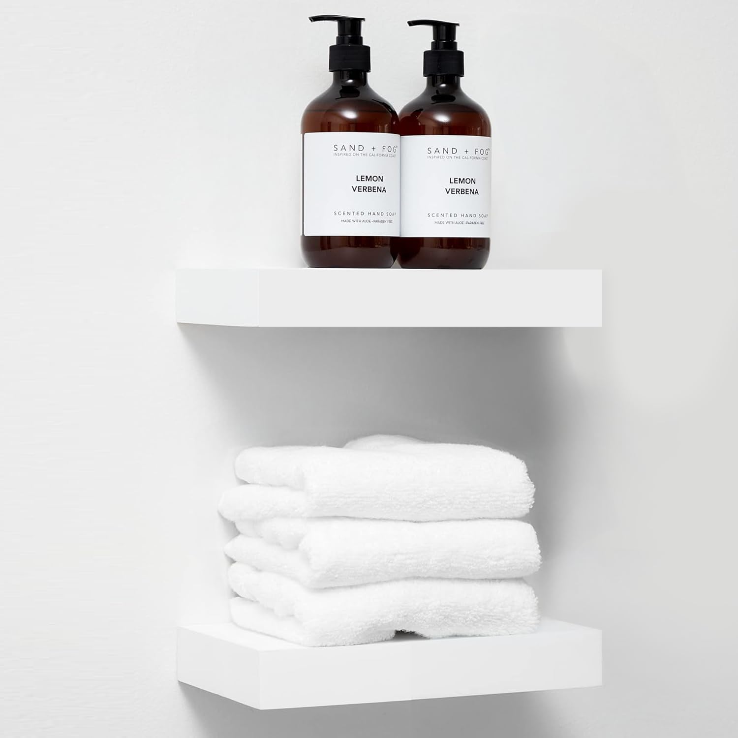 Homeforia White Floating Shelf 12 inch, High End Solid Real Wood Small ...
